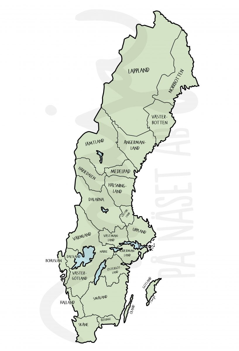 Sverigekarta, landskap - Bildverkstan